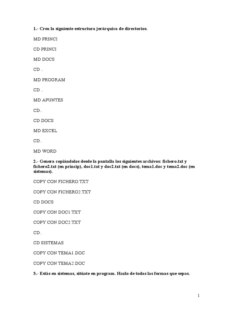 Ejercicios Command Prompt | PDF | Archivo de computadora | Tecnologías de la información