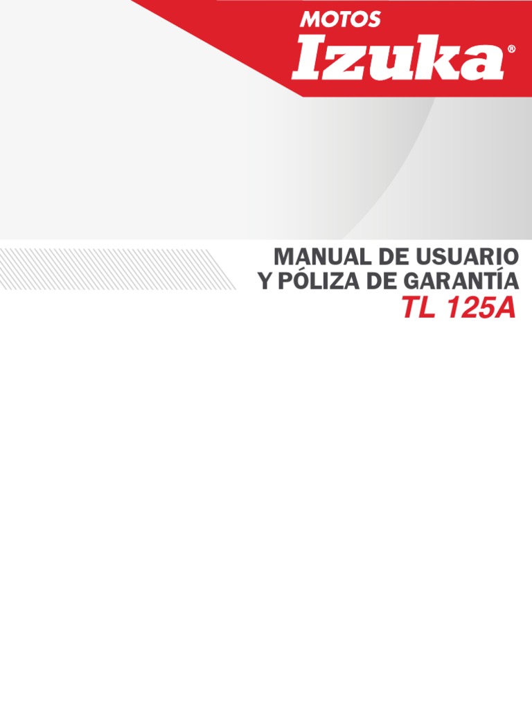 Manual IZUKA TL125A | PDF | Motocicleta | Neumático