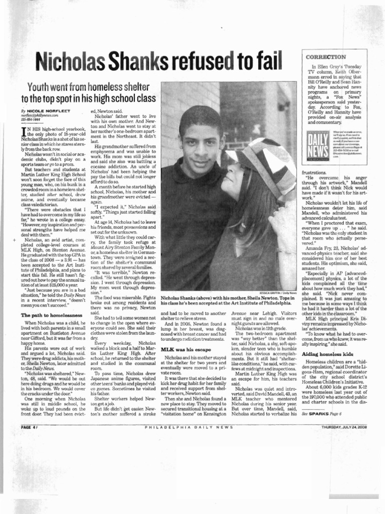 Nicholas Shanks Story | PDF