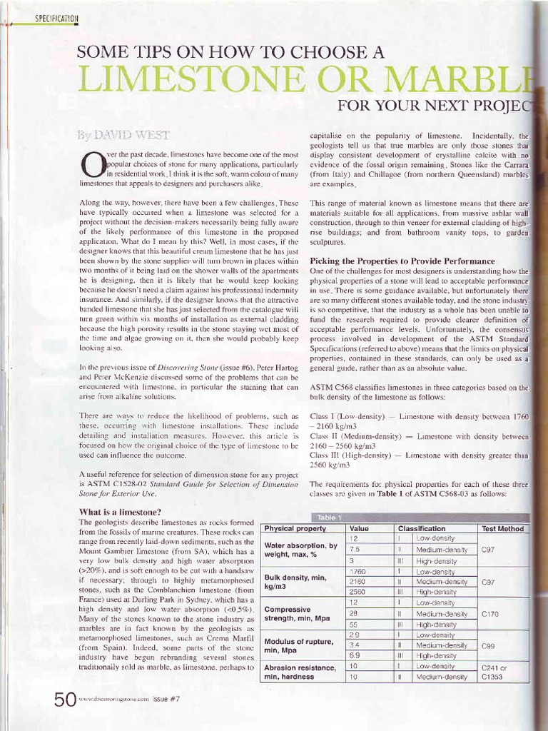 Some Tips of Limestone | PDF | Density | Natural Materials