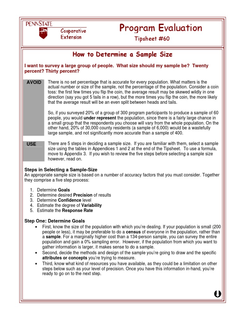 How To Determine Sample Size | PDF | Accuracy And Precision | Sample ...