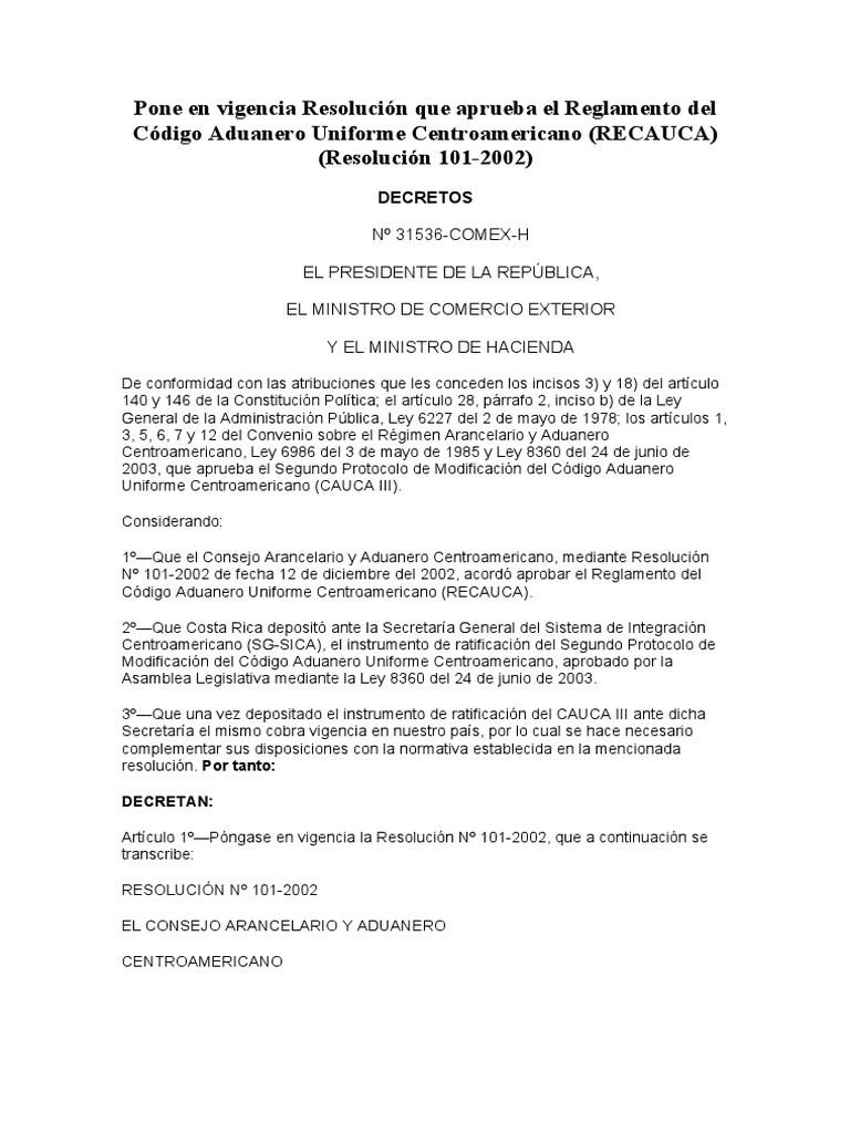 RECAUCA III - Sinalevi 1 Abril 2010 | PDF | aduana | Contabilidad