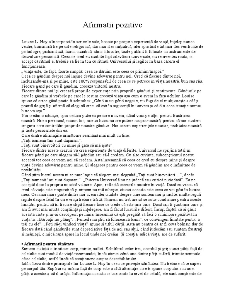 Afirmații pozitive