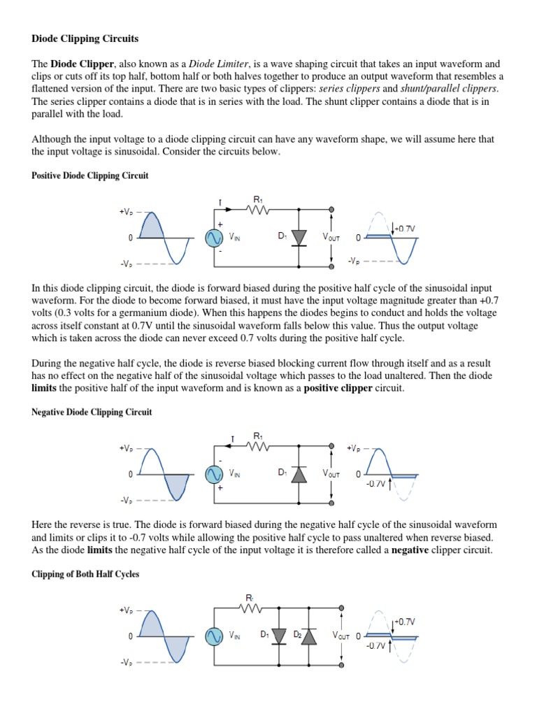 Diode Clipping Circuits Good | PDF | Diode | Electronic Engineering