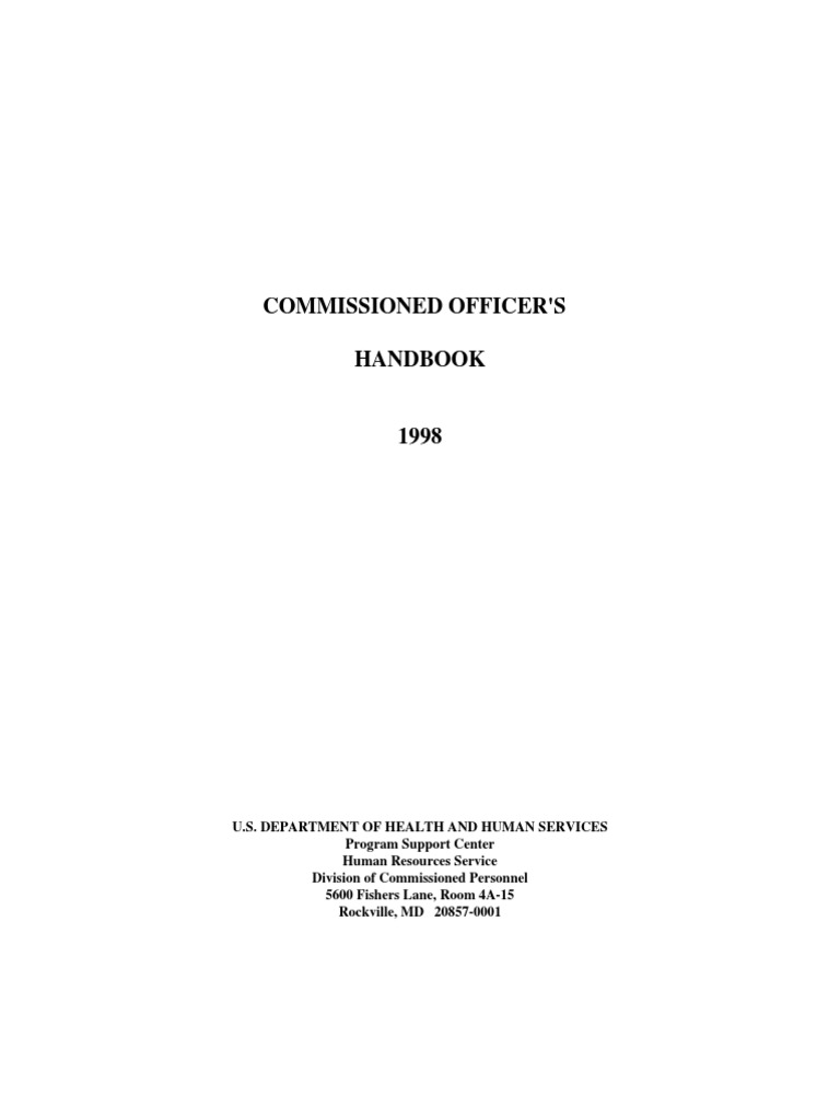 Commissioned Officer's Handbook | PDF | United States Public Health ...
