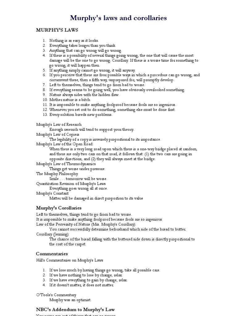 Murphys Laws | PDF