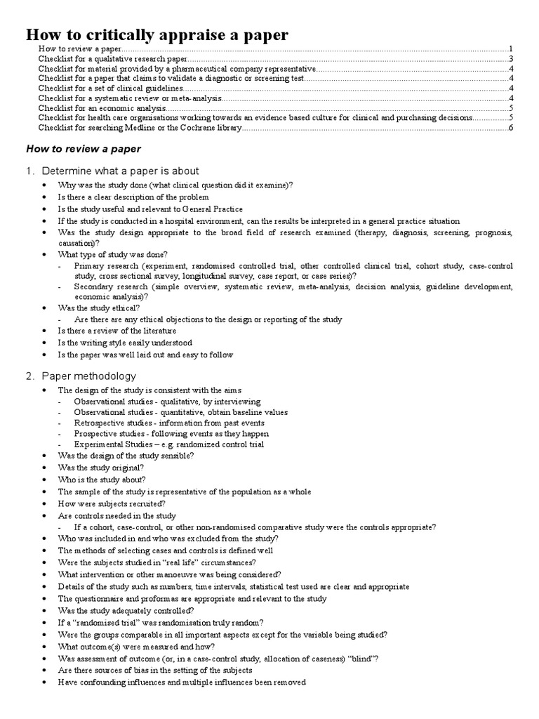 Critical Appraisal | PDF | Clinical Trial | Meta Analysis Critical Appraisal | PDF | Clinical Trial | Meta Analysis