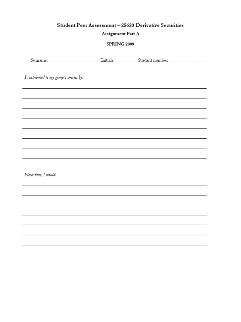 Student Peer Assessment - PARTA | PDF