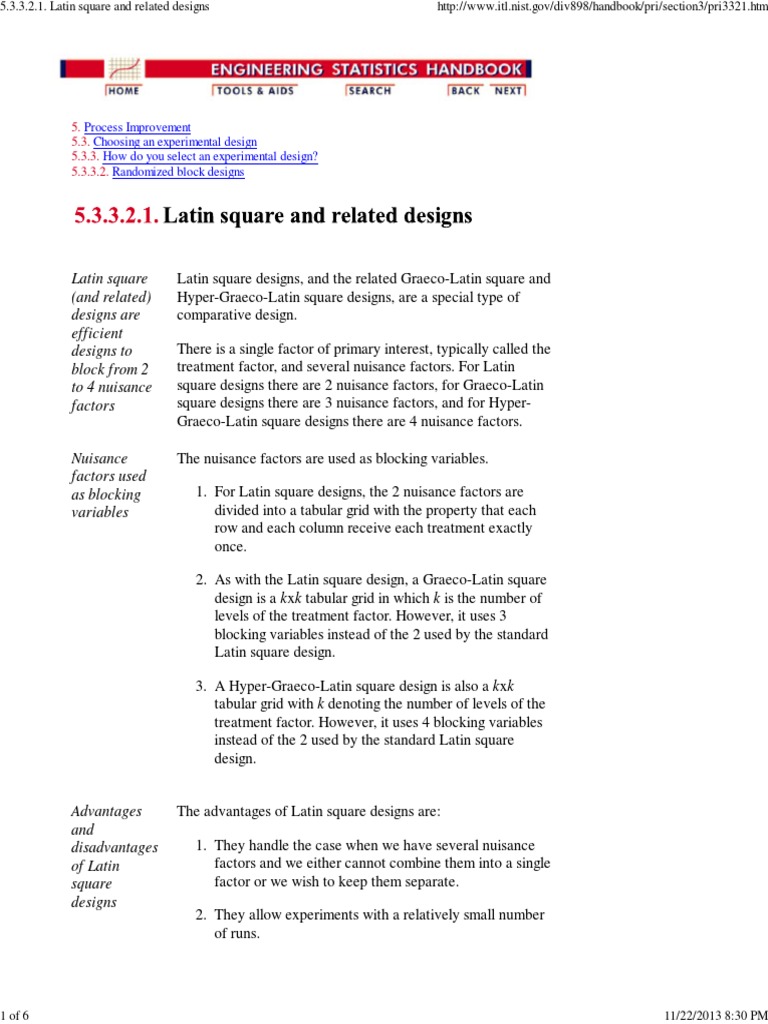 Latin Square and Related Designs-01 | PDF | Experiment | Statistical Theory