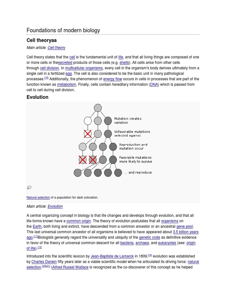 Foundations of Modern Biology: Cell Theoryaa | PDF | Biology | Evolution