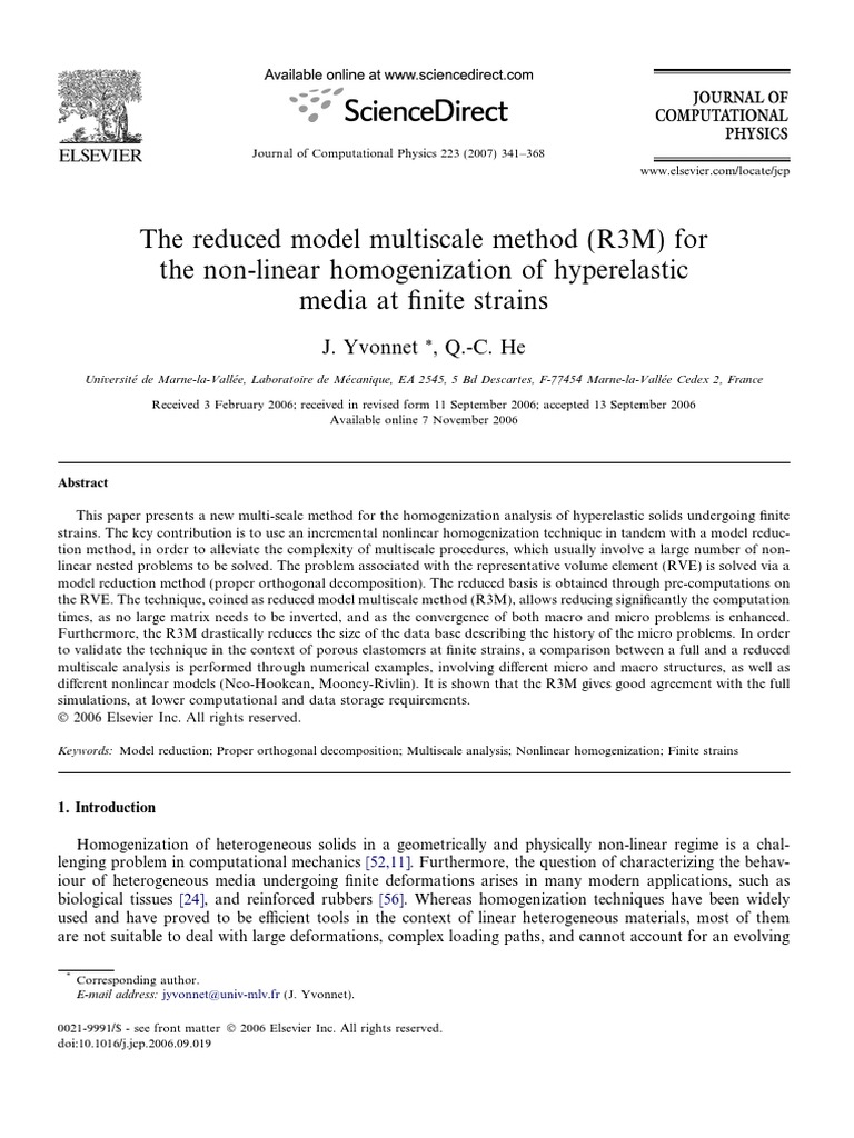 The Reduced Model Multiscale Method (R3M) For The Non-Linear Homogenization of Hyperelastic ...