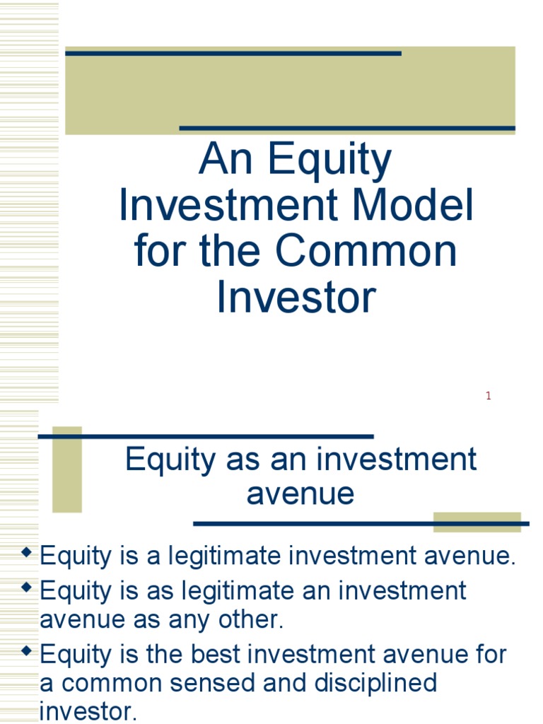 Equity Investment Model for Beginners | PDF | Benjamin Graham | Investing