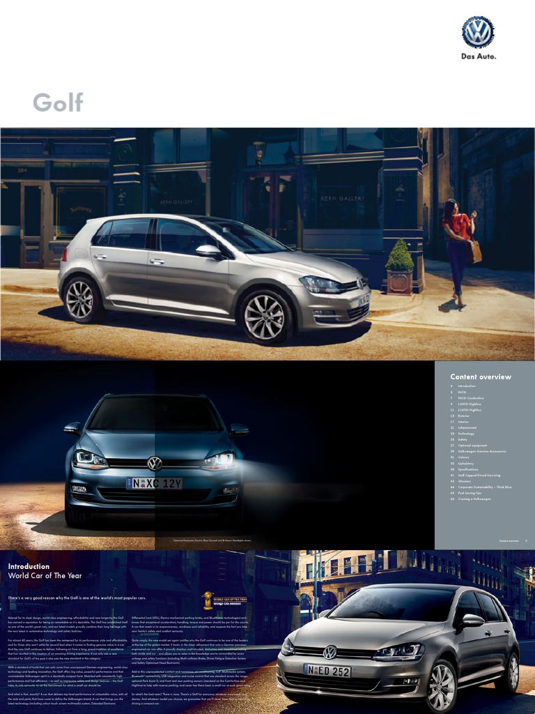 VW Golf 7 Brochure | PDF | Seat Belt | Headlamp