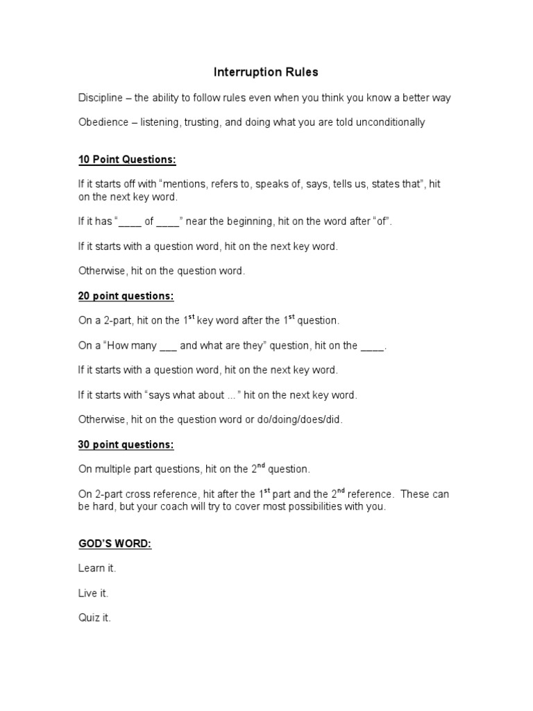 Interruption Rules for Effective Discipline | PDF | Self-Improvement ...