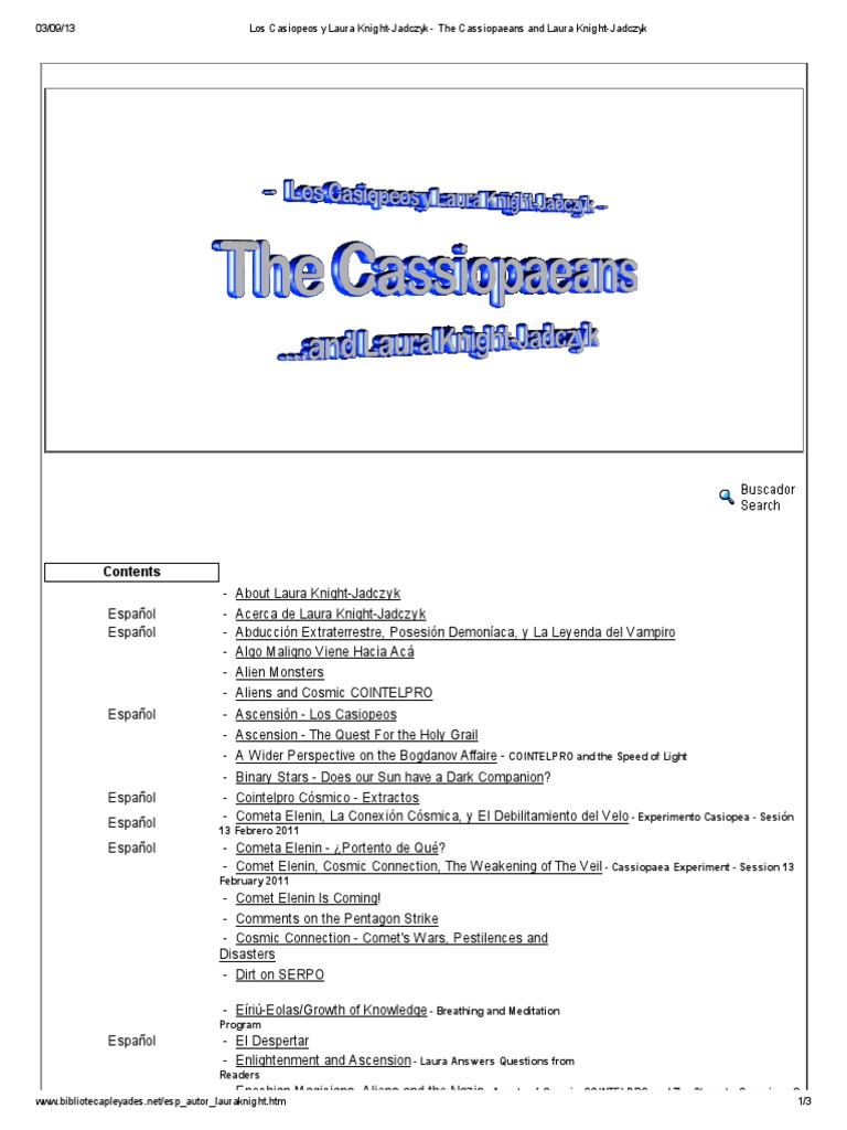 Los Casiopeos y Laura Knight-Jadczyk - The Cassiopaeans and Laura ...