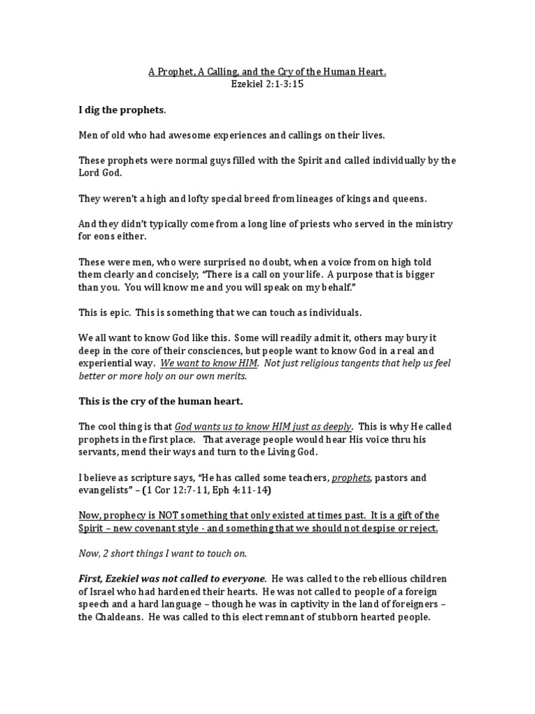 A Prophet's Calling | PDF | Prophet | Prophecy