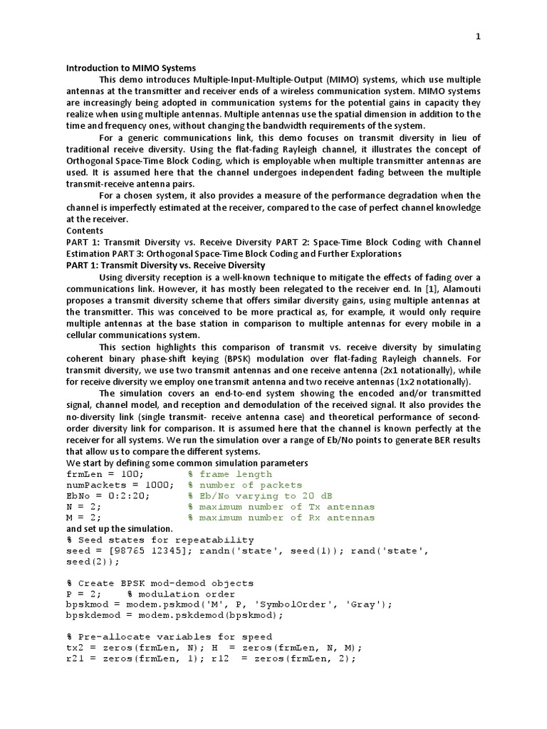 Introduction To MIMO Systems | PDF | Mimo | Antenna (Radio)