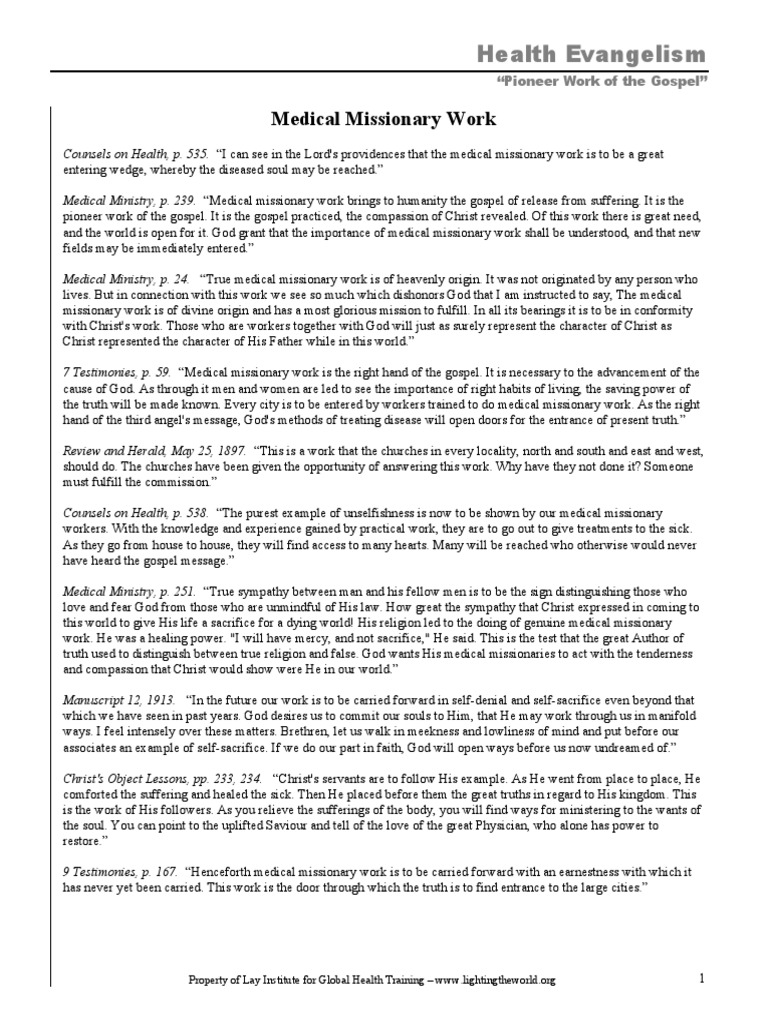 1M Health Evangelism Nov09 (Secured) | PDF | Preventive Healthcare ...