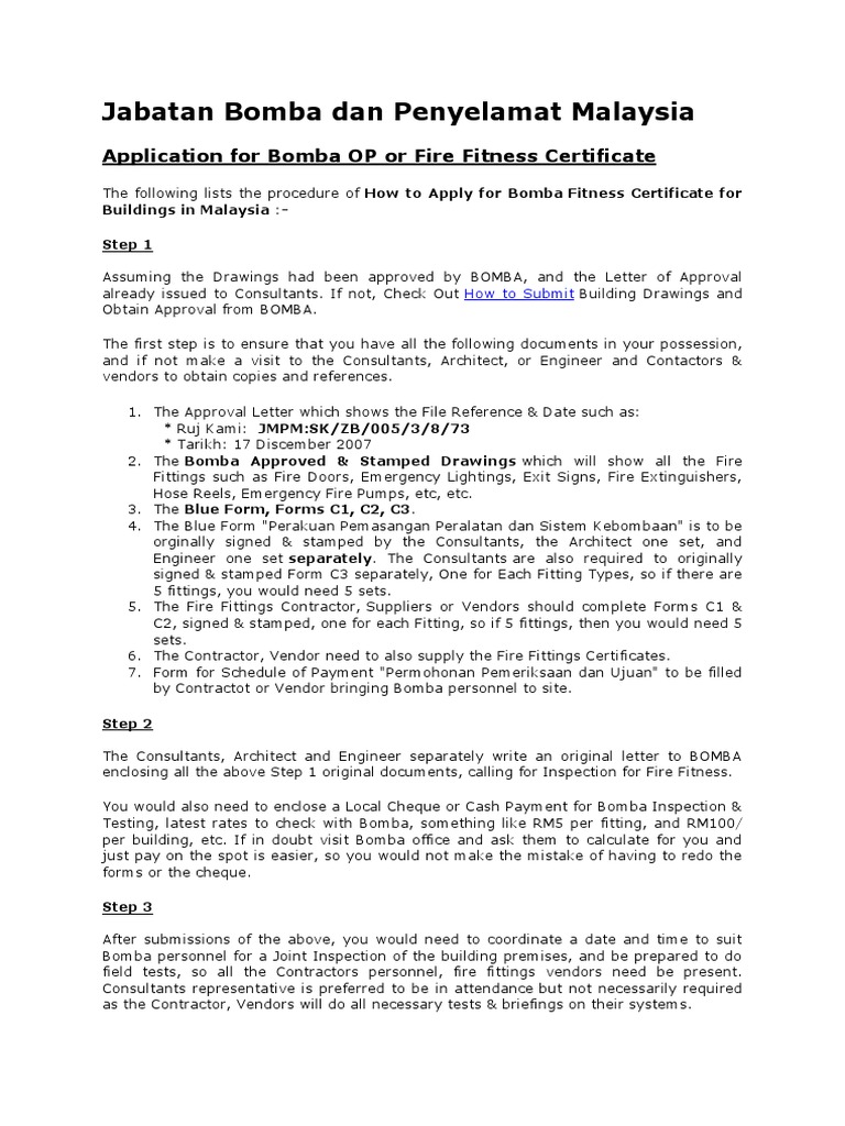 Bomba Fire Fitness Certificate Application Guide | PDF | General ...