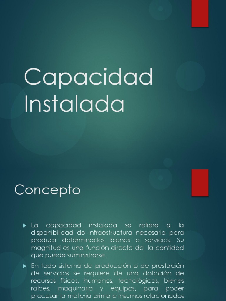 Capacidad Instalada | PDF | Toma de decisiones | Planificación