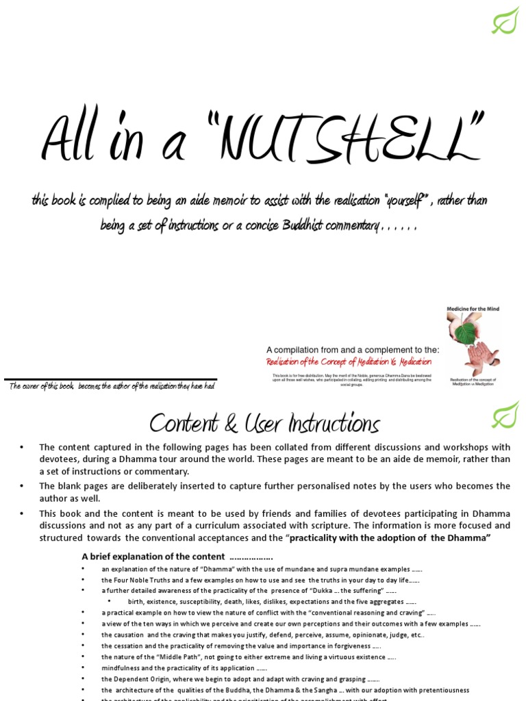 All in a "Nutshell | PDF | Karma | Mindfulness