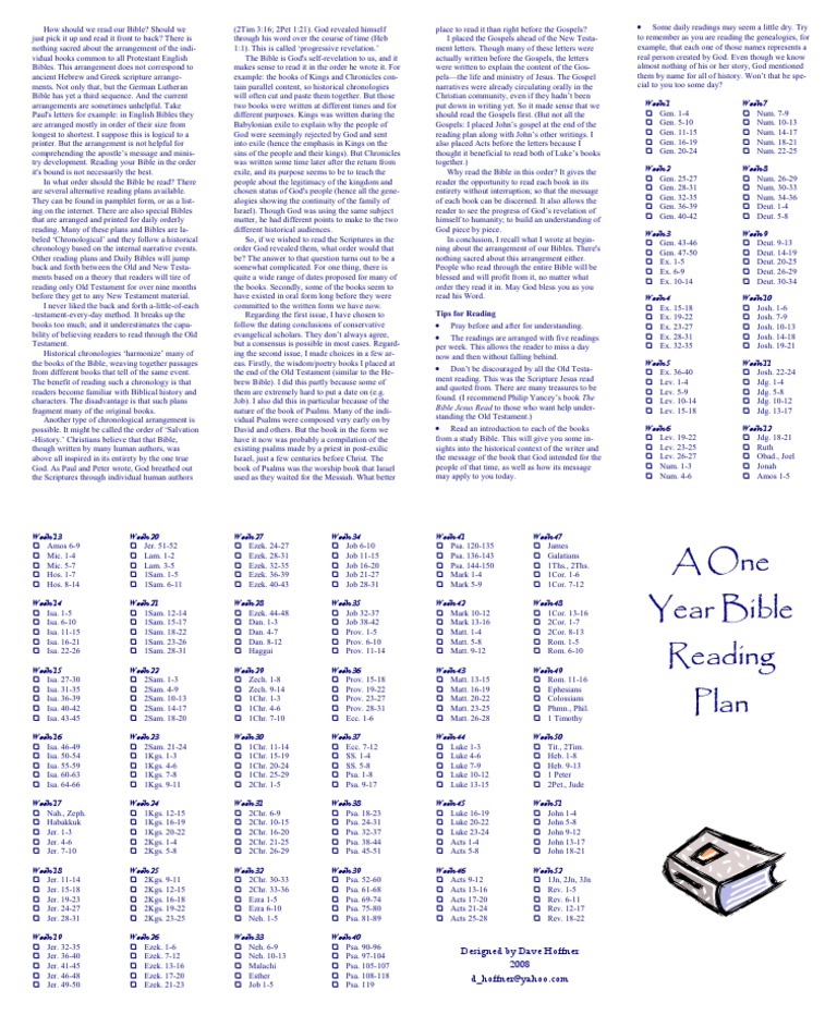 Bible Reading Plan Brochure LGL | PDF | Bible | Gospels