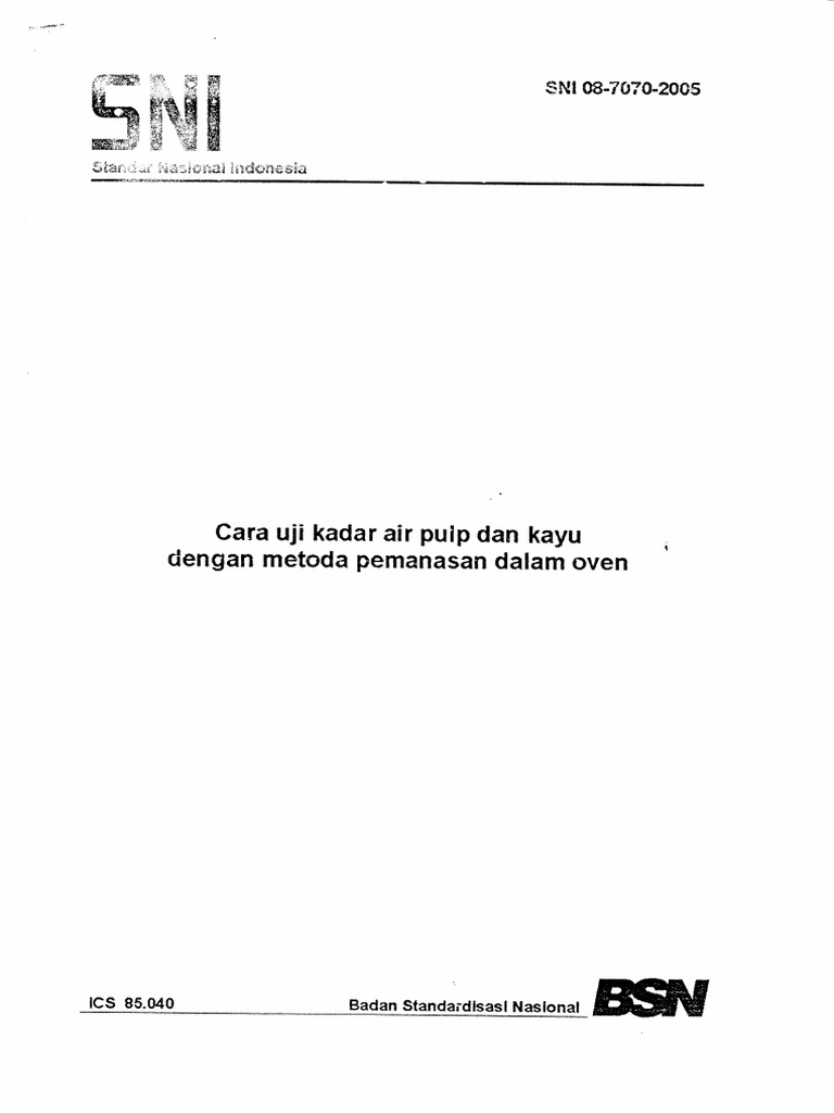 Sni Kadar Air | PDF