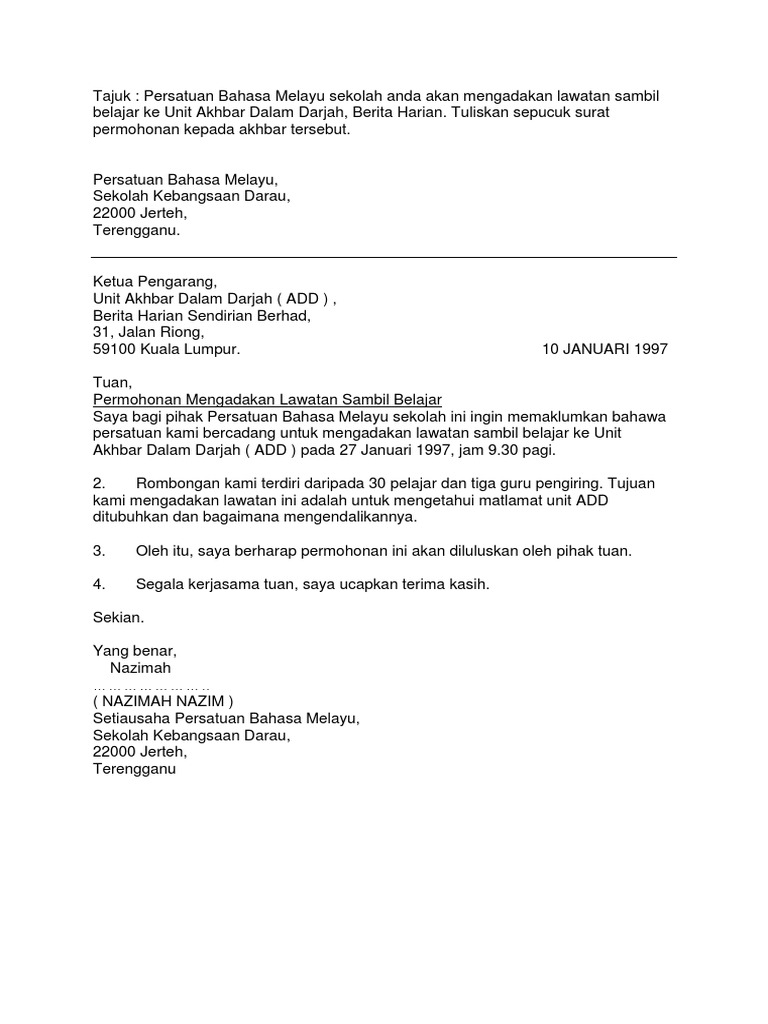 Contoh Surat Rasmi | PDF