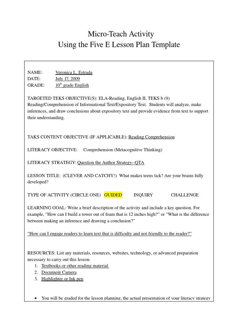 Micro Teach Template0[1].Doc2 Sample.final | Reading Comprehension ...