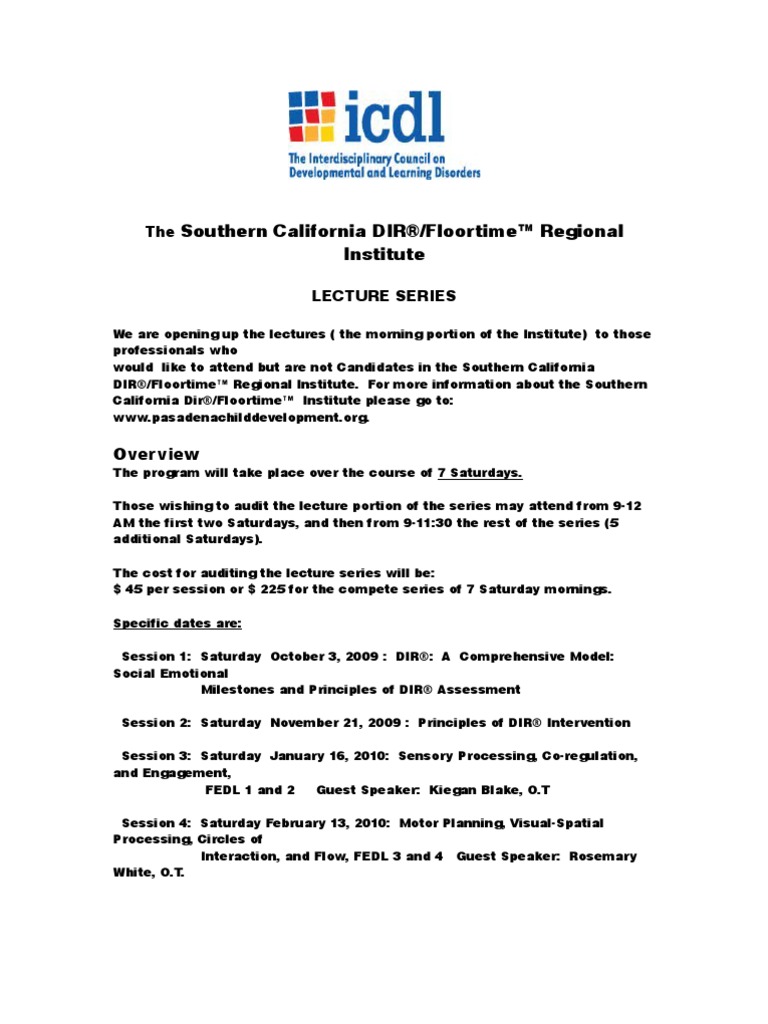 ICDL SoCal Lecture Series Flyer | PDF | Psychological Concepts ...