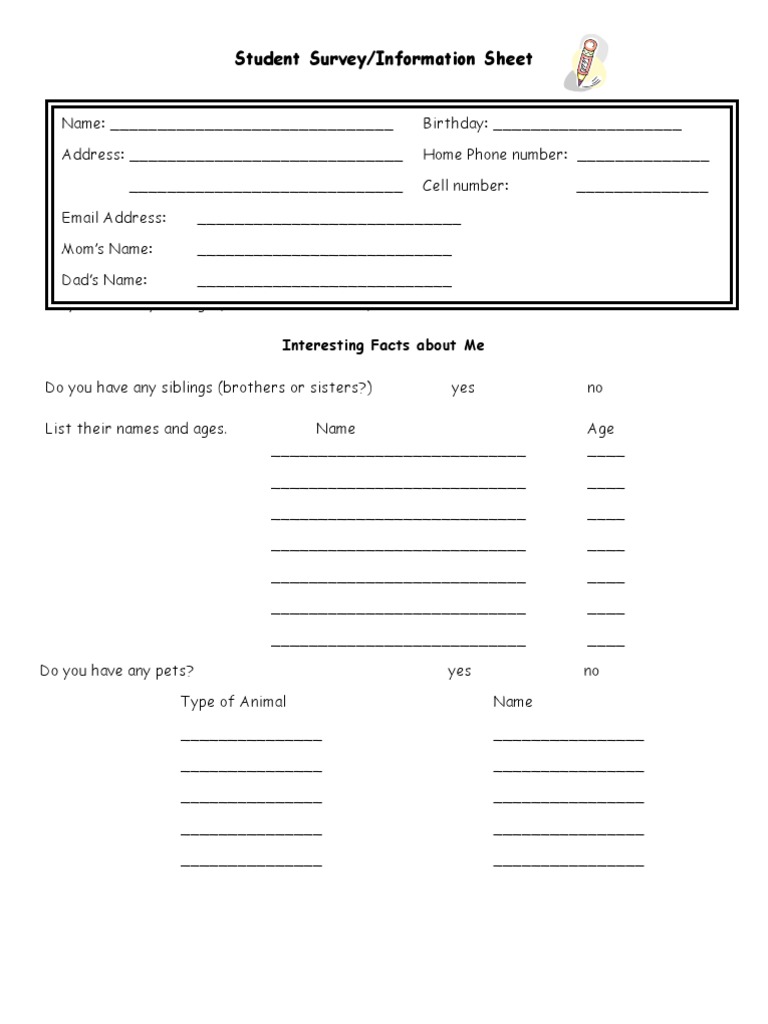 Get To Know You Survey | PDF | Leisure