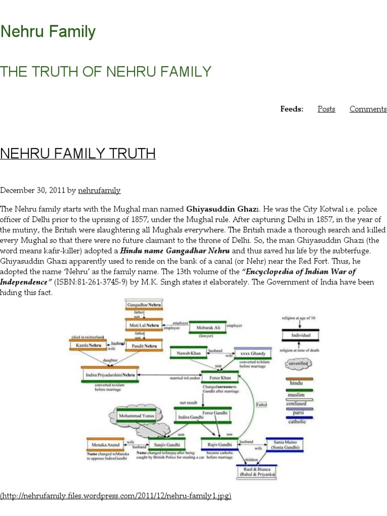 Pandit Jawaharlal Nehru Family History