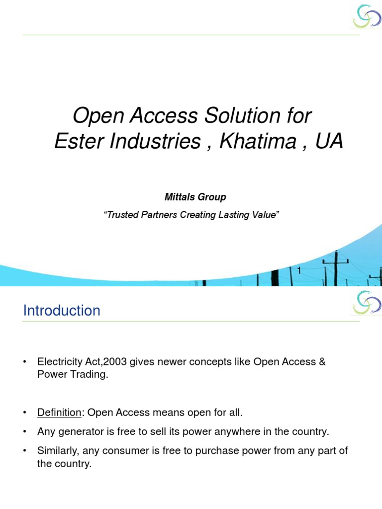 Open Access (Power Trading) Presentation | PDF | Power (Physics ...