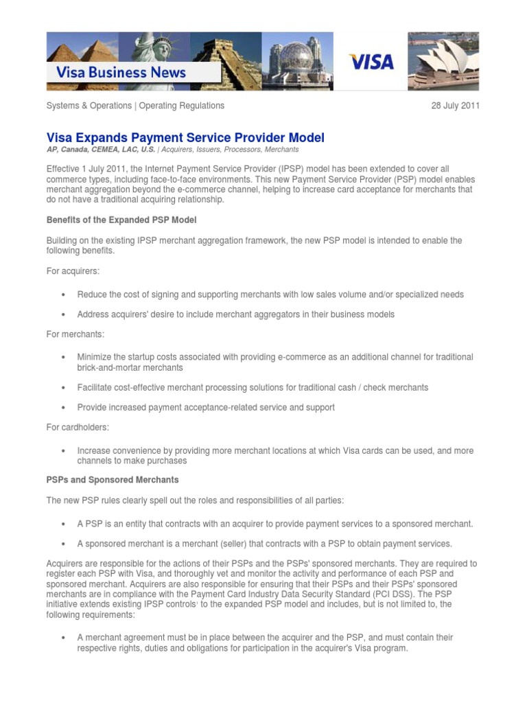 Visa Expands Payment Service Provider Model | Download Free PDF | Visa ...