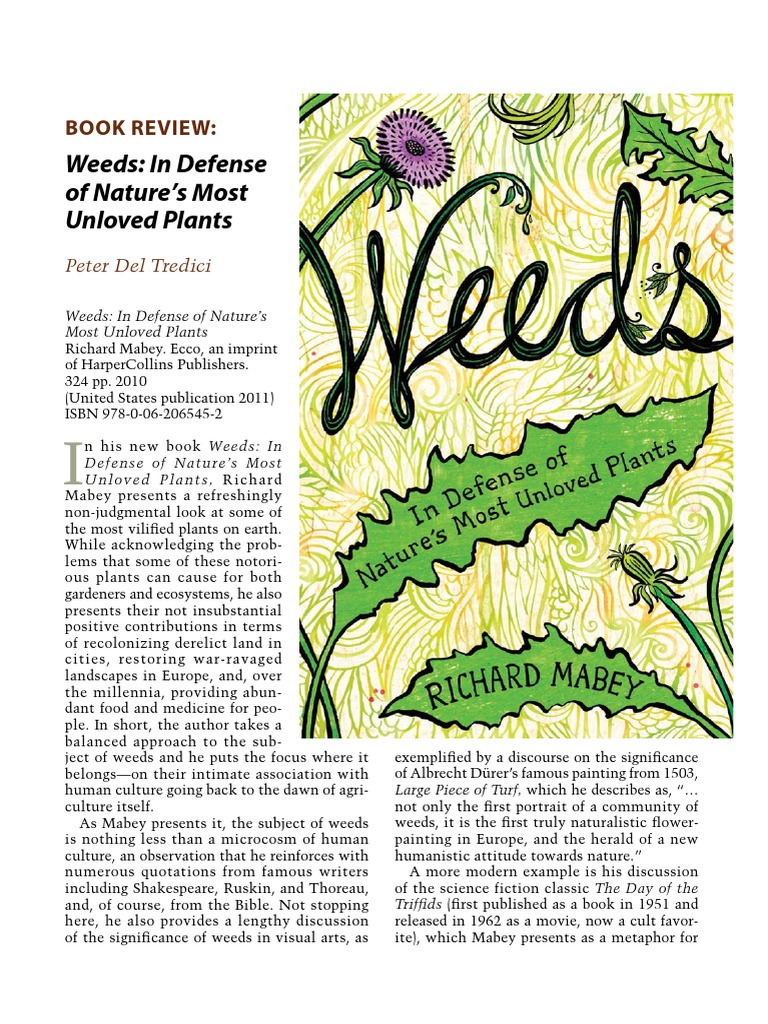 2011 69 1 Book Review Weeds in Defense of Nature S Most Unloved Plants ...