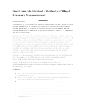 Oscillometric Method | PDF | Blood Pressure | Medical Specialties