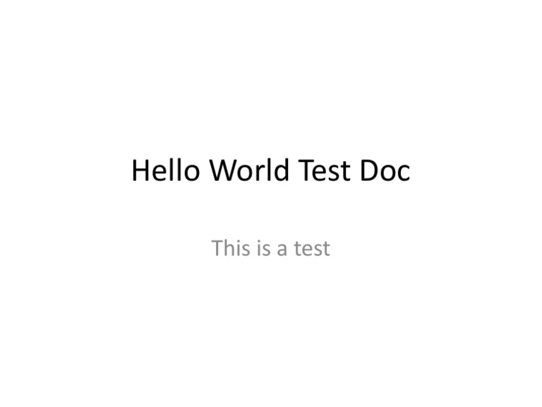 Hello World | PDF