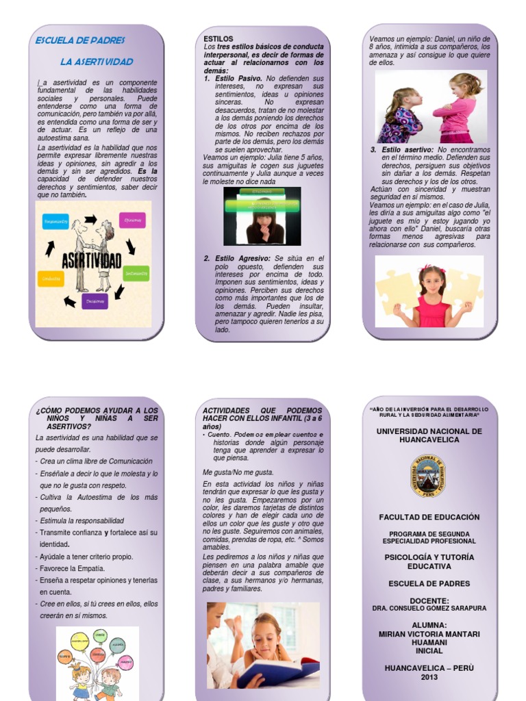 Triptico Escuela de Padres | PDF | Ciencias del comportamiento | Sicología