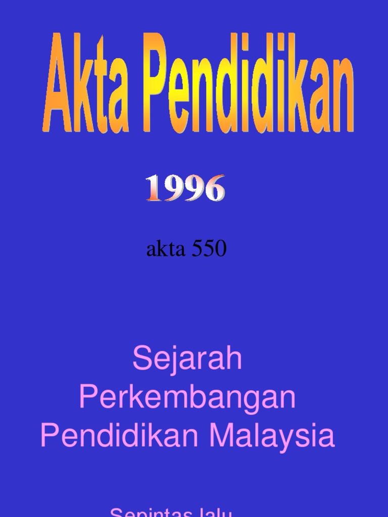 Akta Pendidikan 1996 | PDF
