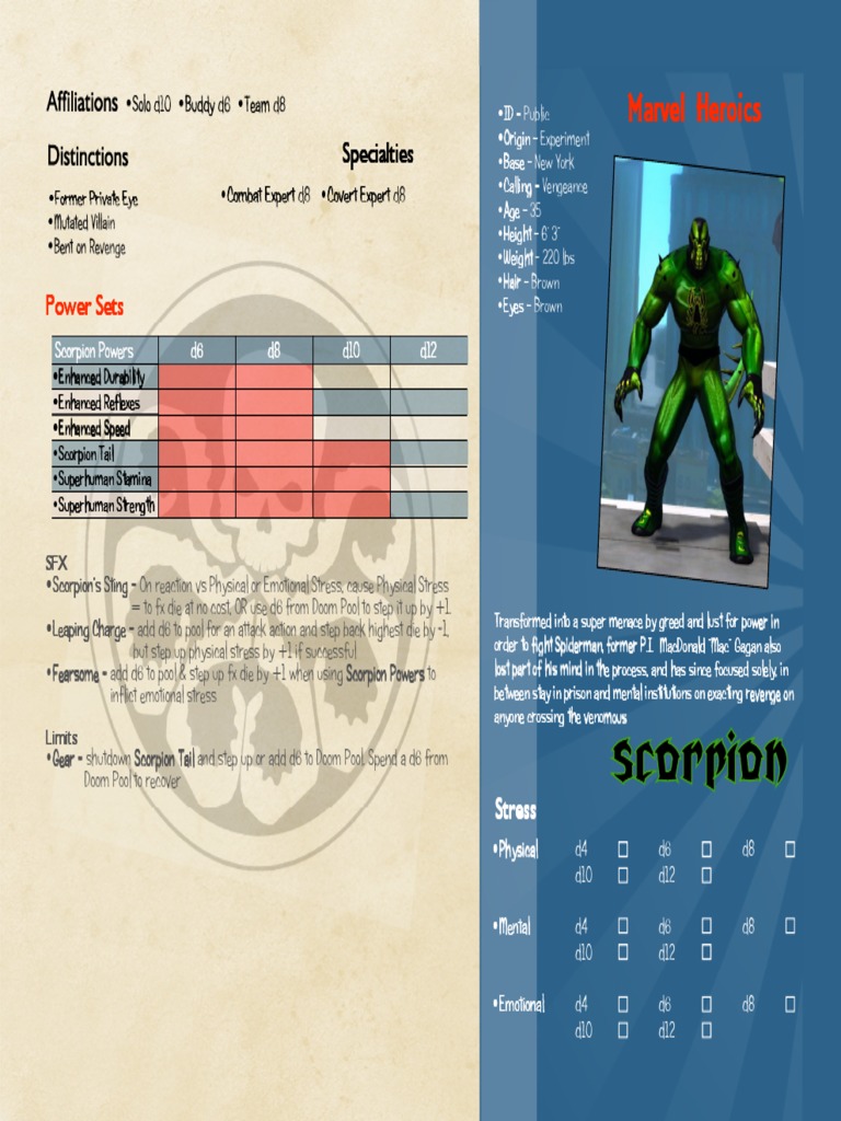 Marvel Heroic RPG Scorpion | PDF