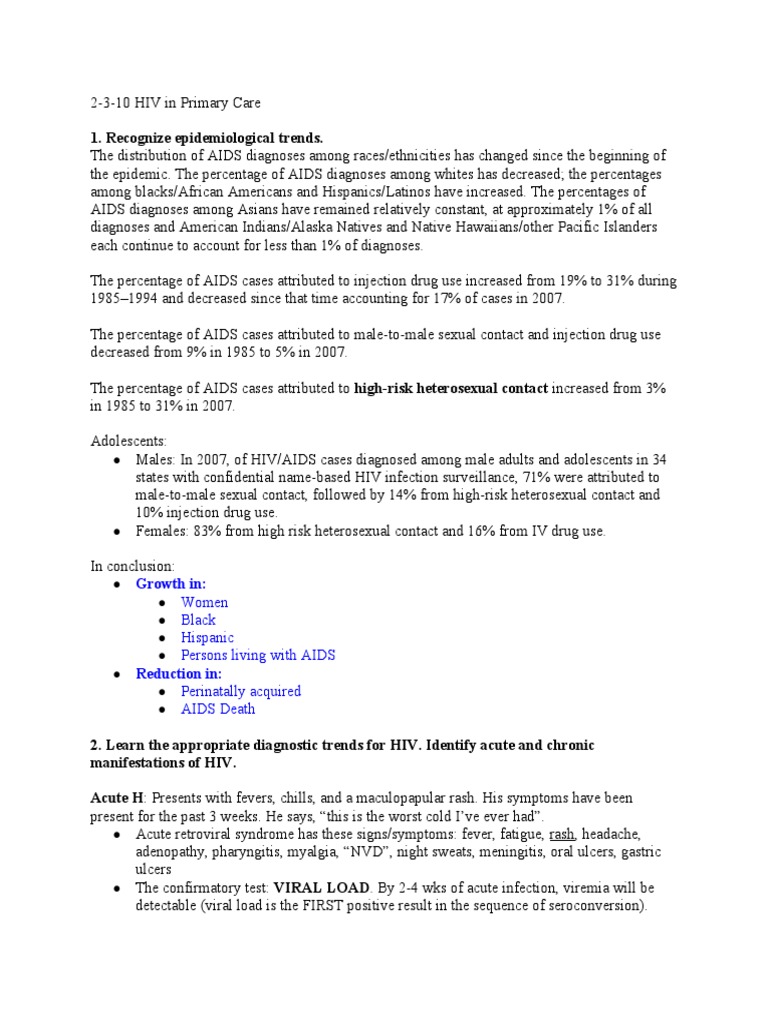 2-3-10 HIV in Primary Care | PDF | Hiv/Aids | Immunodeficiency