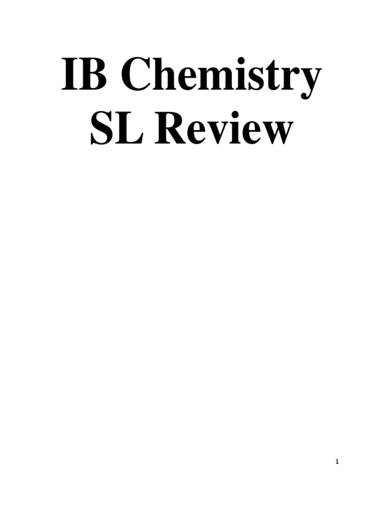 IB Chemistry SL Review | PDF | Mole (Unit) | Proton