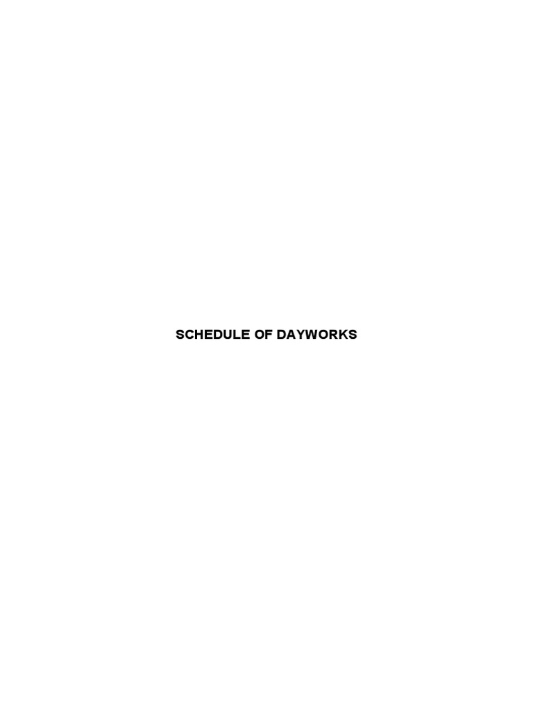 Schedule of Dayworks | PDF | Labour Economics | Percentage