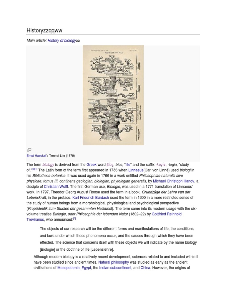 The Development of Biology: From Ancient Greece to Modern Molecular ...