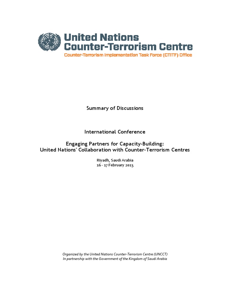 United Nations Counter-Terrorism Centre Summary of Discussions (2013 ...