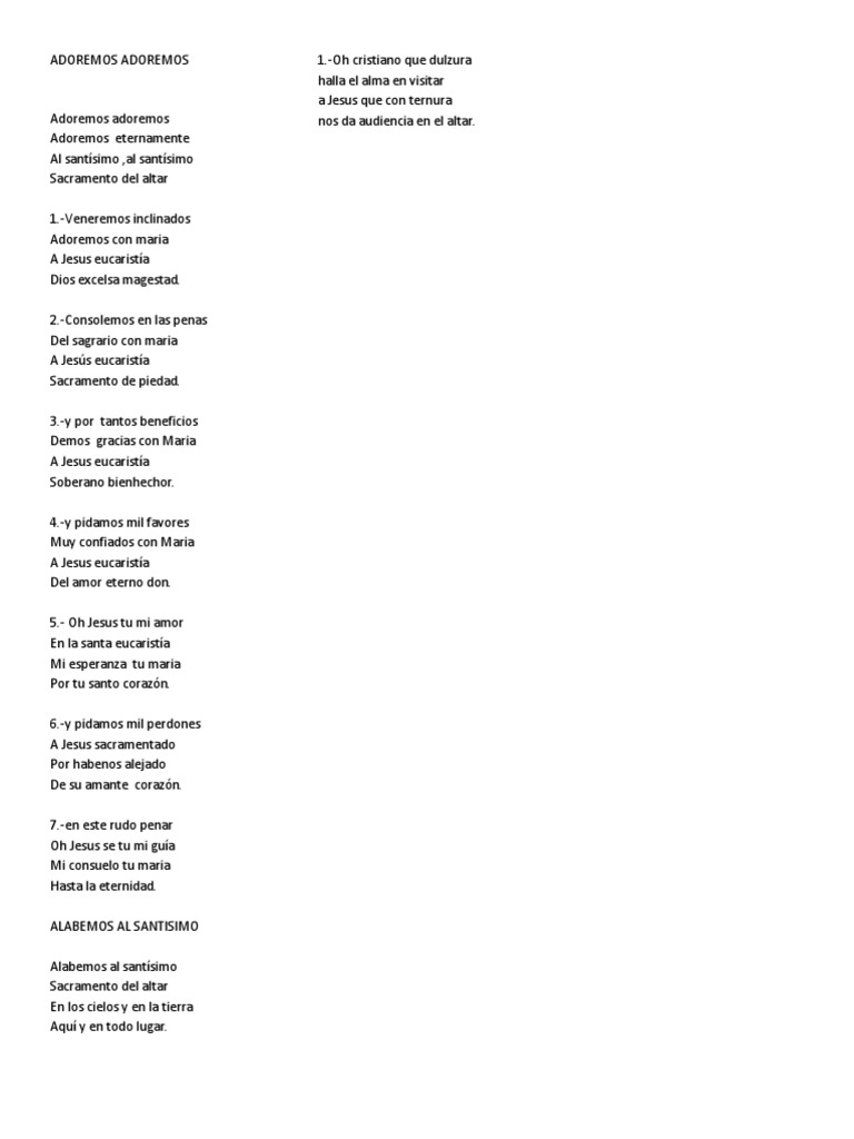 Letra y acordes de "Adoremos" | PDF