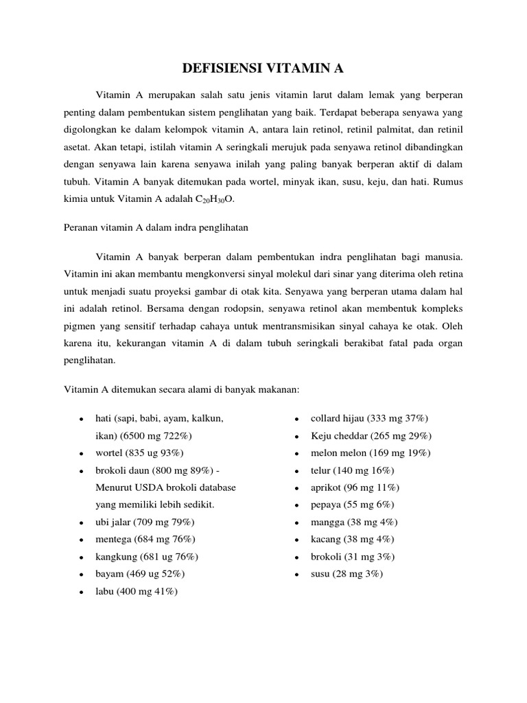 MENGENAL DEFISIENSI VITAMIN A | PDF