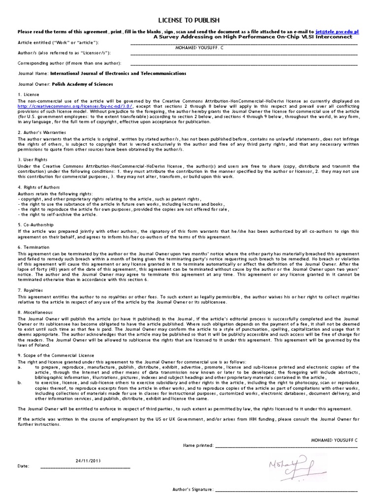 Versita Open Access License | PDF | Intellectual Works | Private Law