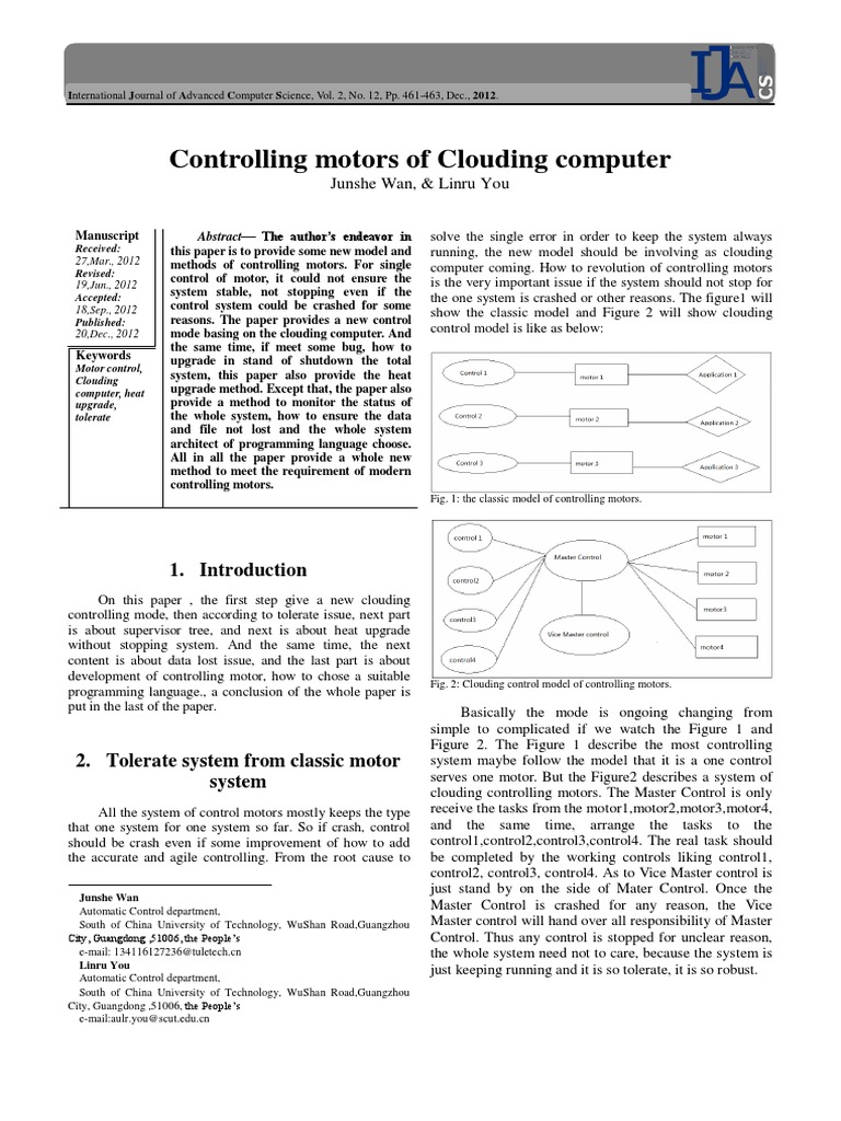 Controlling Motors of Clouding Computer | PDF | Replication (Computing) | Software Bug