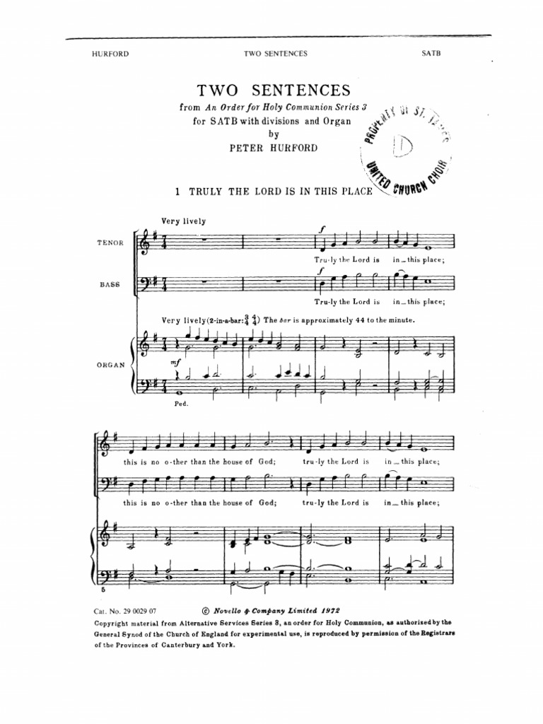 Truly The Lord - Hurford | PDF | Choral Music | Vocal Music